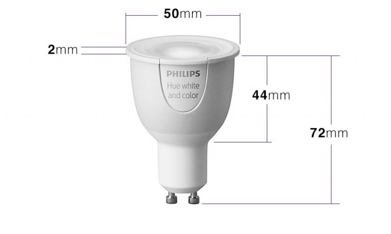 Philips Hue GU10 Spotlight Size Guide & Dimensions - Hue Home Lighting